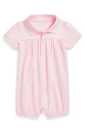Ralph Lauren Polo Cotton Bubble Romper - Bath Pink W/nevis Pp