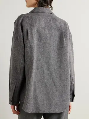 Loro Piana Darby Linen, Wool And Cashmere-blend Shirt - Gray