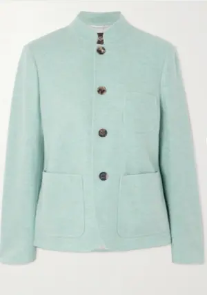 Loro Piana Mini Spagna Cashmere-blend Jacket Mint