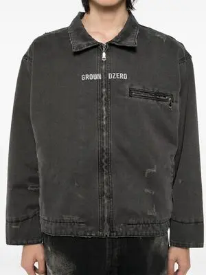 GROUND ZERO Distressed Zip-up Jacket