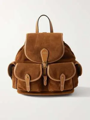 Polo Ralph Lauren Suede Bellport Backpack In Brown | ModeSens Ralph Lauren Bellport Leather-Trimmed Suede Backpack - Brown  main image 3