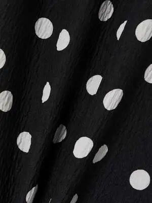 DIMA AYAD Polka-dot Textured-crepe Wide-leg Pants