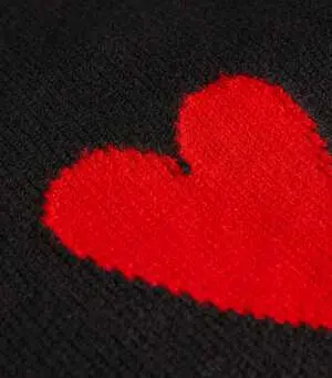 AMI Paris Virgin Wool De Coeur Sweater - Black