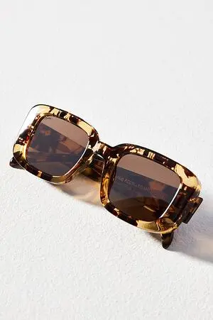REALITY EYEWEAR Wanderlust Rectangle Sunglasses - Brown Pattern