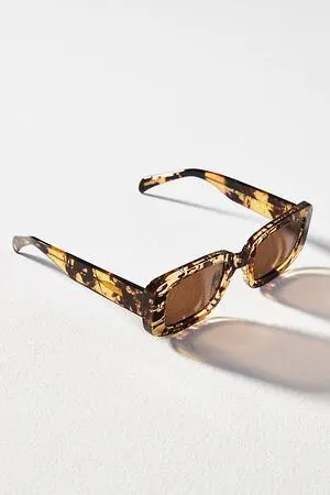 REALITY EYEWEAR Wanderlust Rectangle Sunglasses - Brown Pattern