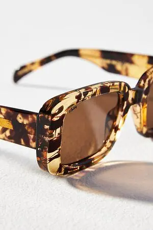 REALITY EYEWEAR Wanderlust Rectangle Sunglasses - Brown Pattern
