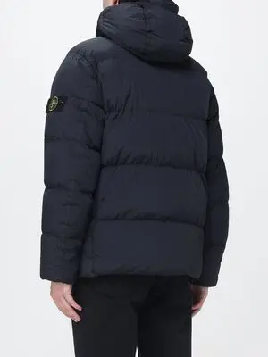 Stone Island Padded Hooded Nylon Jacket With Compass Logo