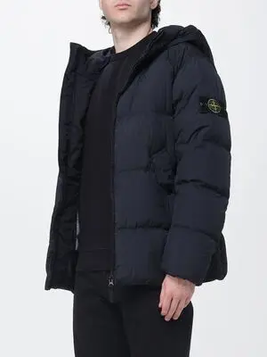 Stone Island Padded Hooded Nylon Jacket With Compass Logo