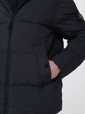 Stone Island Padded Hooded Nylon Jacket With Compass Logo