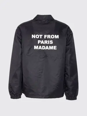 Drole De Monsieur Nylon Shirt Jacket With Slogan Logo - Black