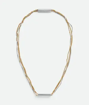 BOTTEGA  VENETA Bottega Veneta Detail Chain Necklace - Silver/yellow Gold