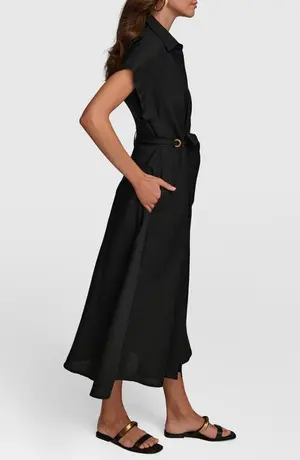 Donna Karan New York Linen-blend Shirtdress