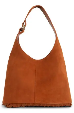 Jeffrey Campbell Wonders Suede Shoulder Bag - Orange Suede