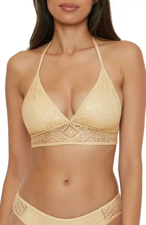 BECCA® By Rebecca Virtue Polished Halter Bikini Top - Gold