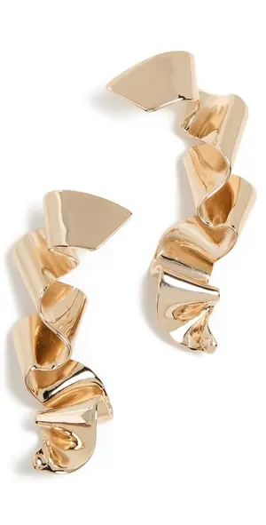 ELSIE FRIEDA Metal Ribbon Earrings - Gold
