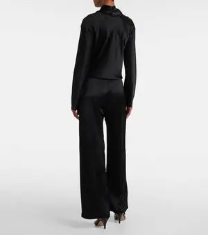 LESET Barb High-rise Wide-leg Pants - Black