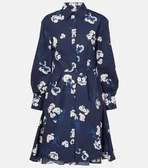 Erdem Elena Garden Shirt Dress - Blue