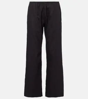 LESET Yoko Wide-leg Cotton Trousers - Black