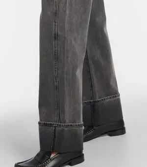 Veronica Beard Taylor High-rise Wide-leg Jeans - Black