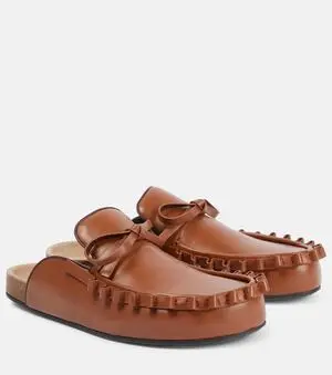 JW Anderson JW Anderson Ruffled Leather Mules Brown