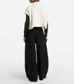 Sacai Tweed Vest - White