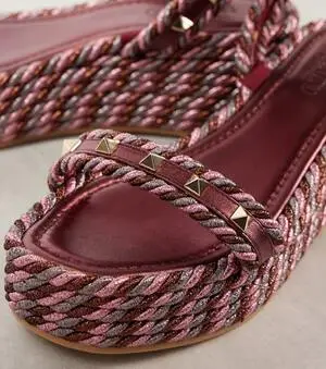 Valentino Garavani Rockstud Torchon Espadrille Sandals - Multicoloured