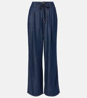 7 For All Mankind Denim Lustre Wide-leg Pants - Blue