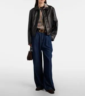 7 For All Mankind Denim Lustre Wide-leg Pants - Blue