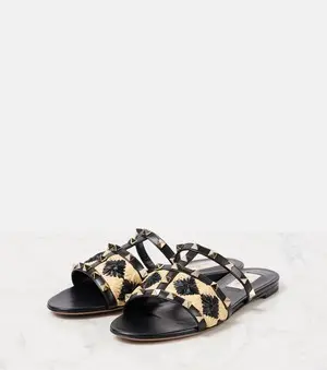 Valentino Garavani Rockstud Leather Sandals - Black