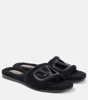 Valentino Garavani Vlogo Cutout Slides - Black