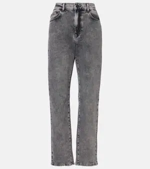 Women's Grey Straight Leg Jeans