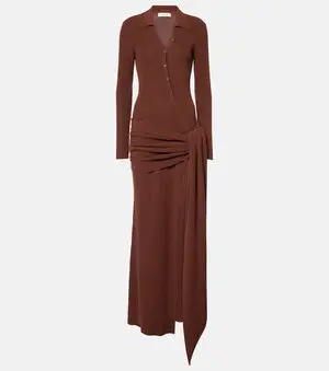 AYA MUSE Saros Draped Maxi Dress - Brown