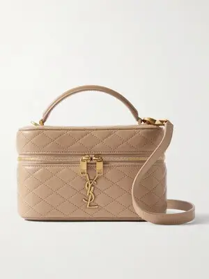 Saint Laurent Gaby Vanity Mini Quilted Leather Shoulder Bag - Neutrals