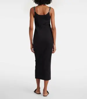 Brunello Cucinelli Monili Cotton-blend Jersey Midi Dress