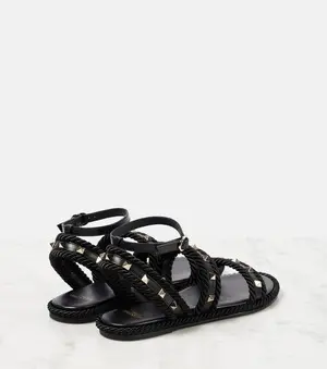 Valentino Garavani Rockstud Torchon Leather Sandals