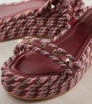 Valentino Garavani Rockstud Torchon Espadrille Sandals