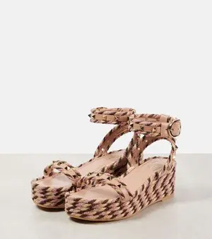 Valentino Garavani Rockstud Espadrille Platform Sandals