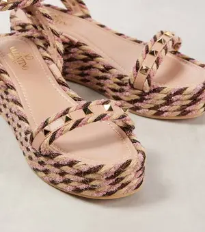 Valentino Garavani Rockstud Espadrille Platform Sandals