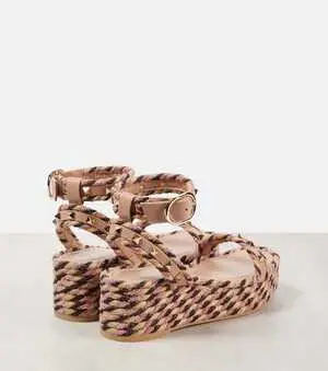 Valentino Garavani Rockstud Espadrille Platform Sandals