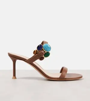 GIANVITO ROSSI 70 Buckle-detail Leather Mules