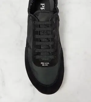 Prada Re-nylon & Suede Sneakers - Black