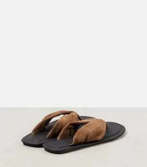 Brunello Cucinelli Suede Thong Sandals