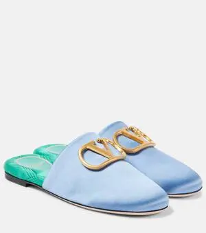 Valentino Garavani Vlogo Signature Satin Slides