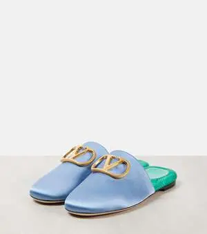 Valentino Garavani Vlogo Signature Satin Slides