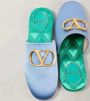 Valentino Garavani Vlogo Signature Satin Slides
