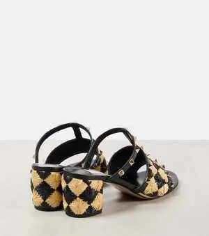 Valentino Garavani Rockstud Raffia Mules