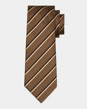 TOM FORD Striped Silk Neck Tie - Black