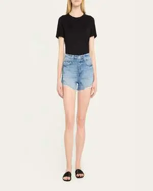 L'AGENCE Beck Denim Shorts