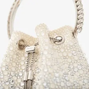 JIMMY CHOO Bon Bon Crystal-embellished Satin Bag
