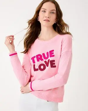 Lilly Pulitzer® Crewneck Pippy Sweater - Heathered Conch Shell Pink True Love Boucle